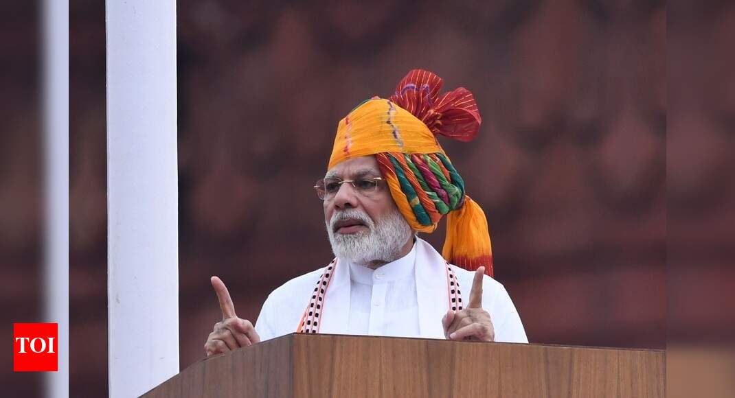 PM Modi dons multi-coloured turban for Independence Day speech | India ...
