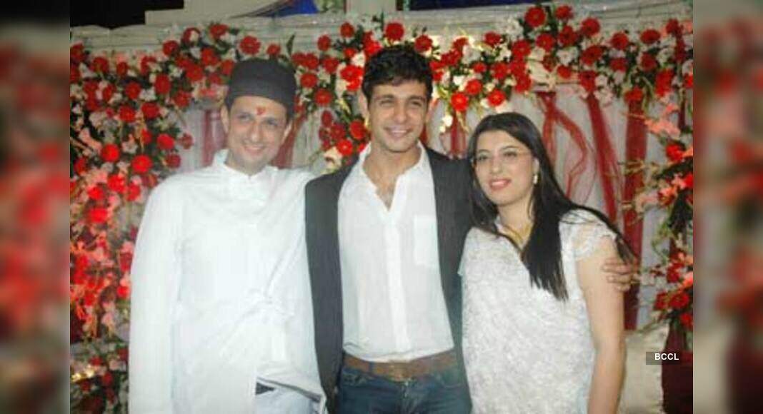 Rushad Rana with wife during their wedding reception party at ...