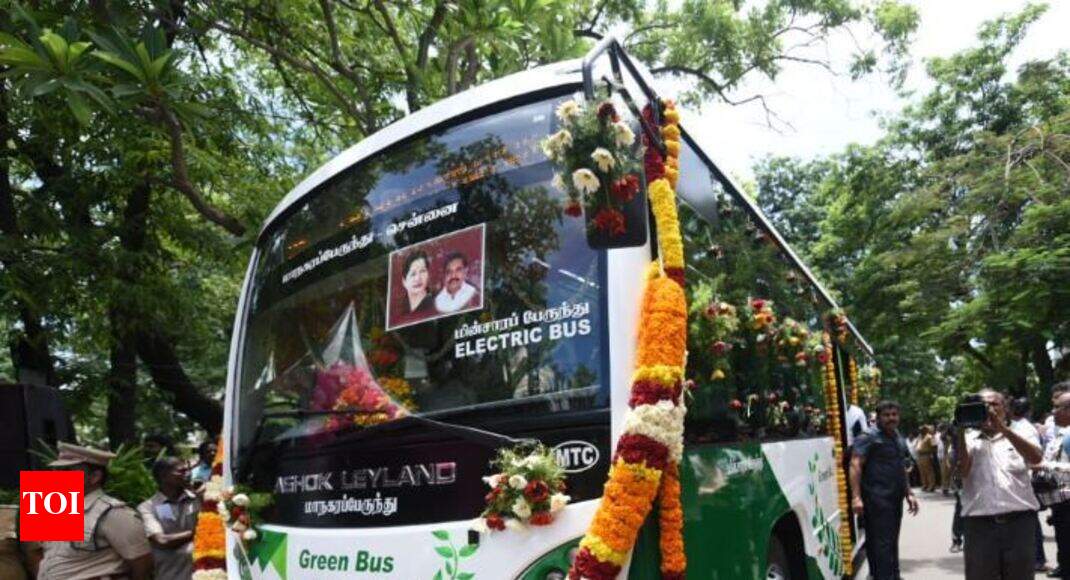 Tamil Nadu CM launches first electric bus in Chennai for public ...