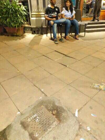 Poor Condition of footpath. - Times of India