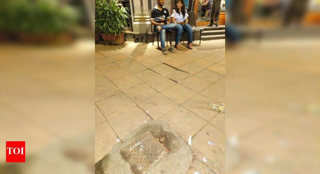 Poor Condition of footpath. - Times of India
