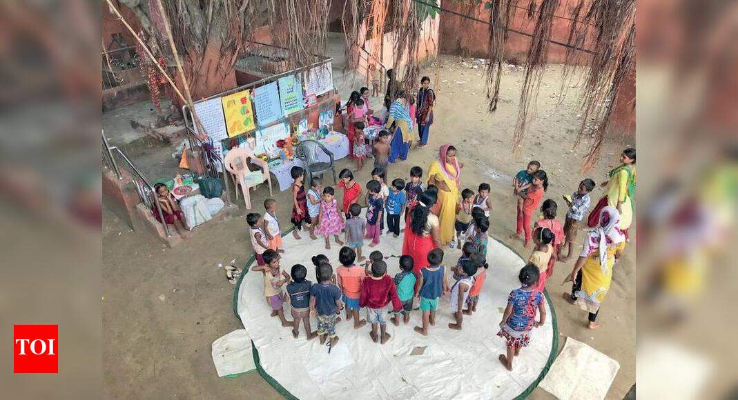 Here, anganwadi spreads light of learning, double up as pre-school ...