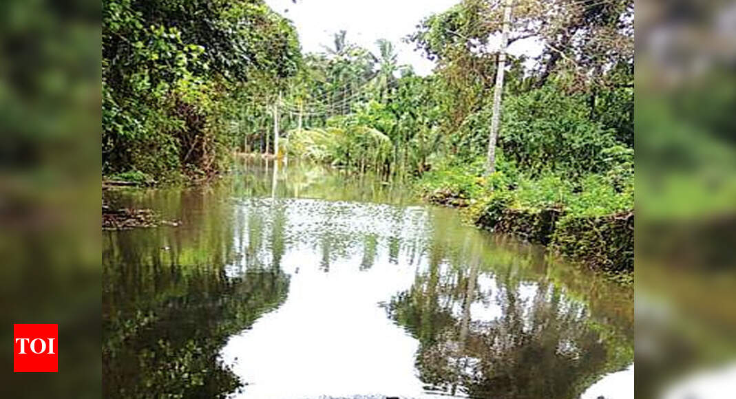 Water rises, Dabal-Nirankal road goes under | Goa News - Times of India
