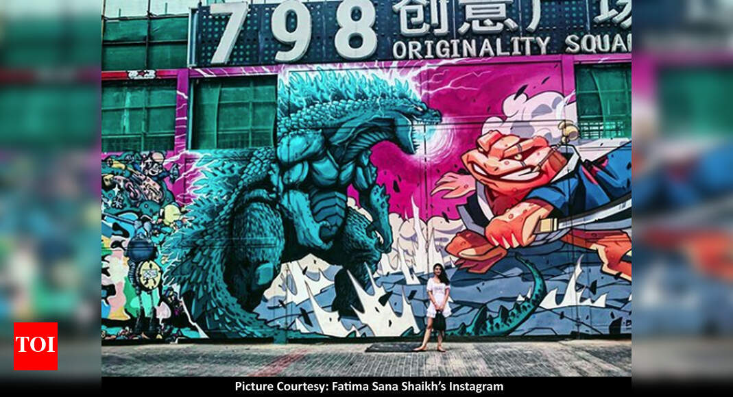 Can you spot Fatima Sana Shaikh in this stunning graffiti post? | Hindi ...