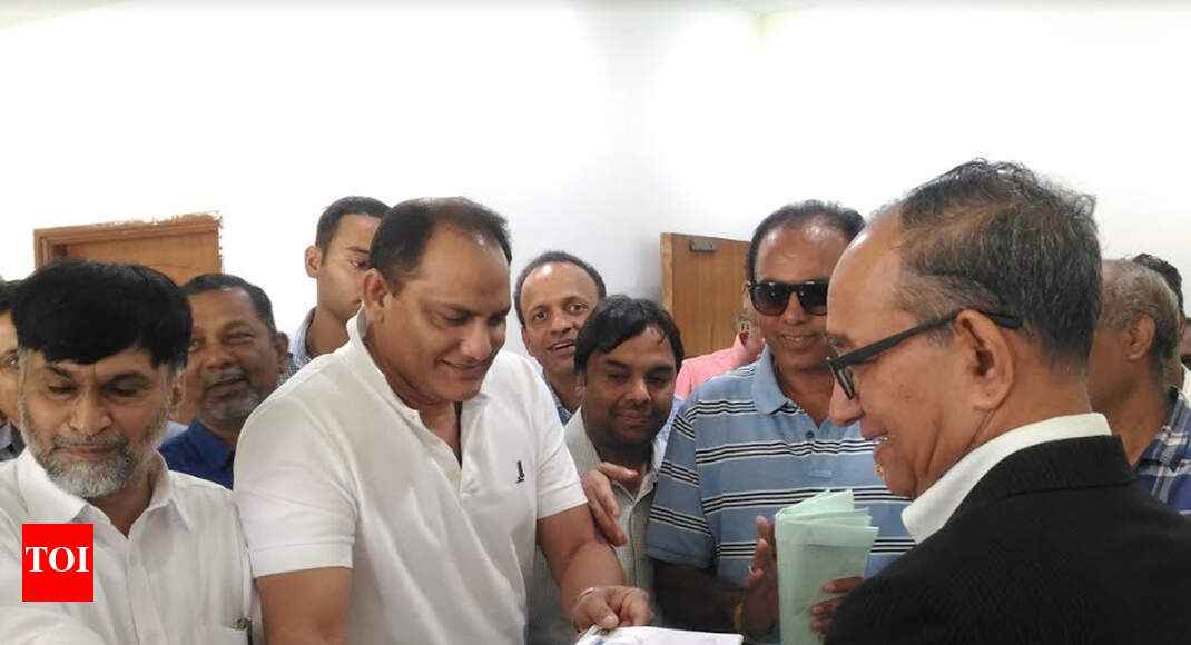 Azhar files his nomination papers for HCA president's post | Cricket ...