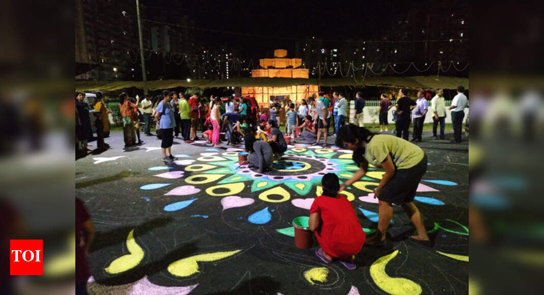 Noida residents make street art on Sector 137 internal road | Noida ...