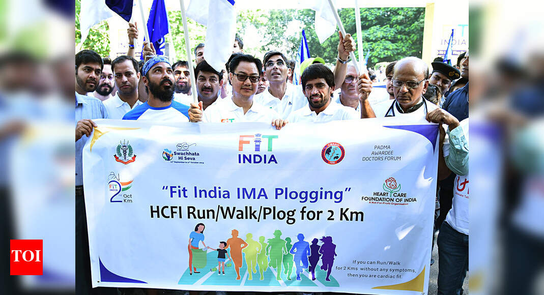 Sports Ministry organises Fit India Plog Run in a tribute to Mahatma ...