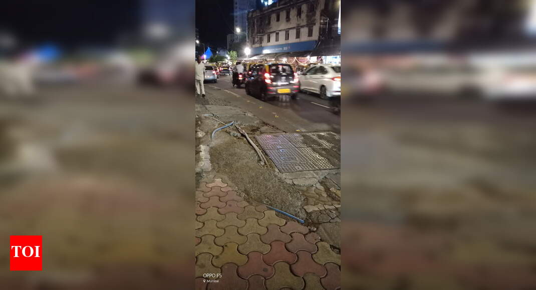 Footpath is in very bad condition - Times of India