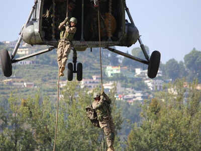 India, Kazakhstan troops practice helicopter slithering | Dehradun News ...