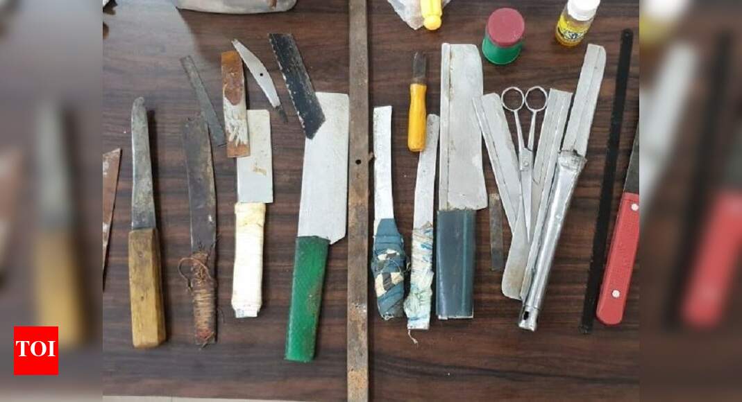 Huge cache of weapons seized during Bengaluru prison raid | Bengaluru ...