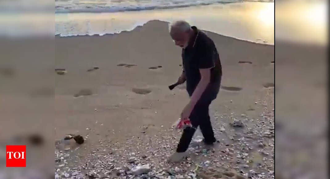 PM Narendra Modi releases video of him plogging at Mamallapuram beach ...