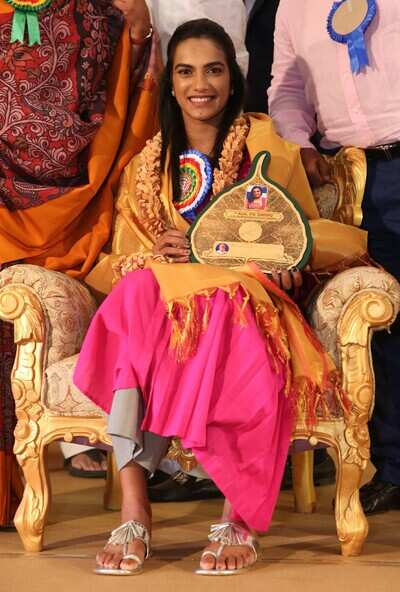 PV Sindhu feted by Dr Ramineni Foundation | Events Movie News - Times ...