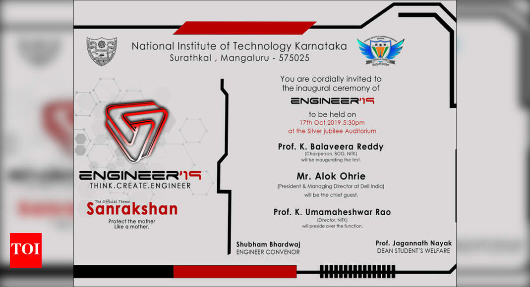15th edition of Engineer 2019 gets underway at NITK - Times of India