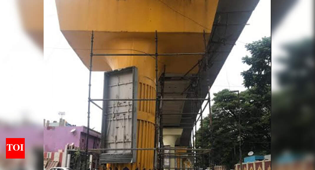 Bengaluru: BMRCL fixes bearings of Metro pillar on CMH Road | Bengaluru ...