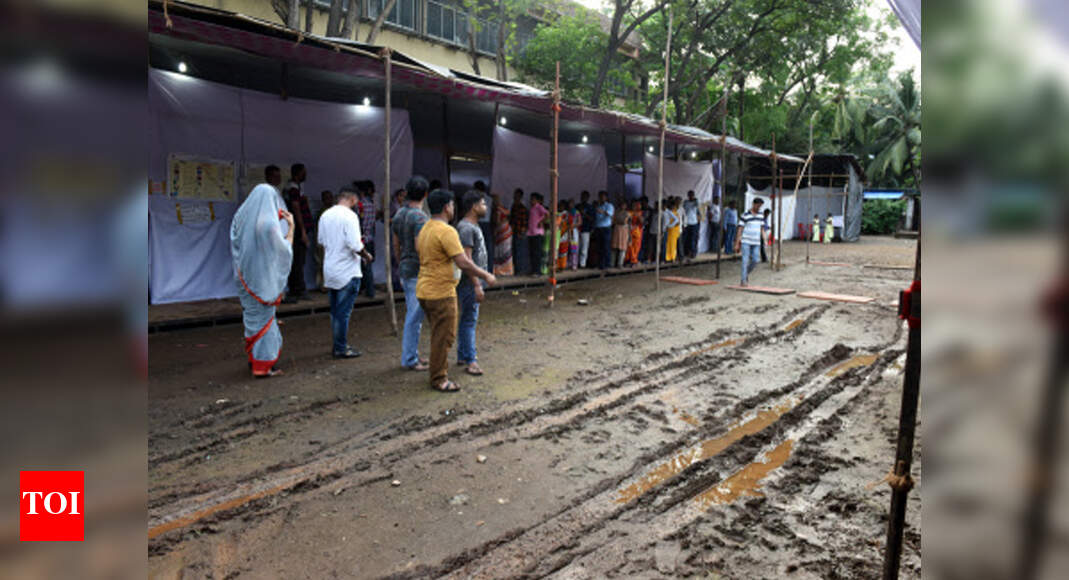 Maharashtra assembly: Poll booths on grounds in soggy mess after ...