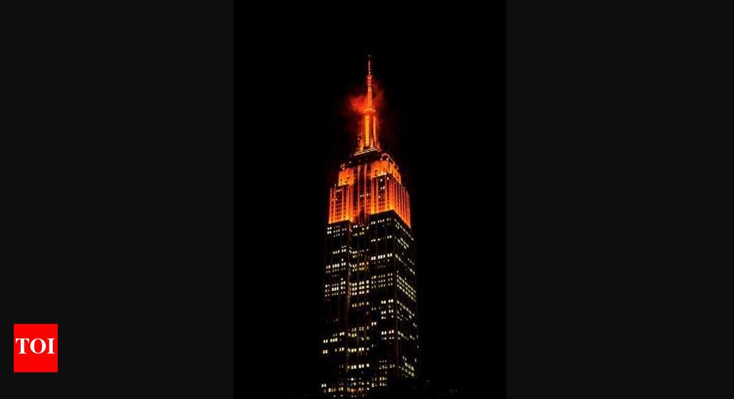 Empire State Building lit up in orange to celebrate Diwali - Times of India