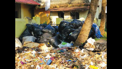 Outside Colva civic office, trash piles up | Goa News - Times of India