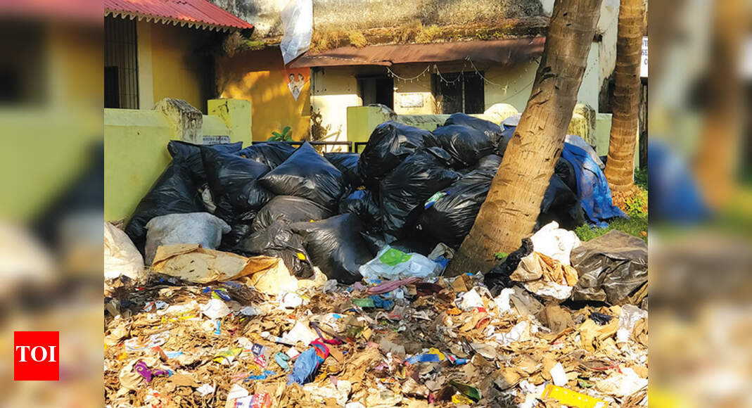 Outside Colva civic office, trash piles up | Goa News - Times of India