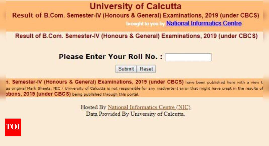 Calcutta university results 2019 for B.Com 4th Semester announced ...