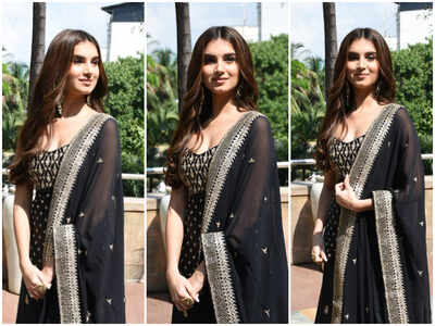 Mesmerising beauty: Tara Sutaria is a sight to behold as she dons a ...