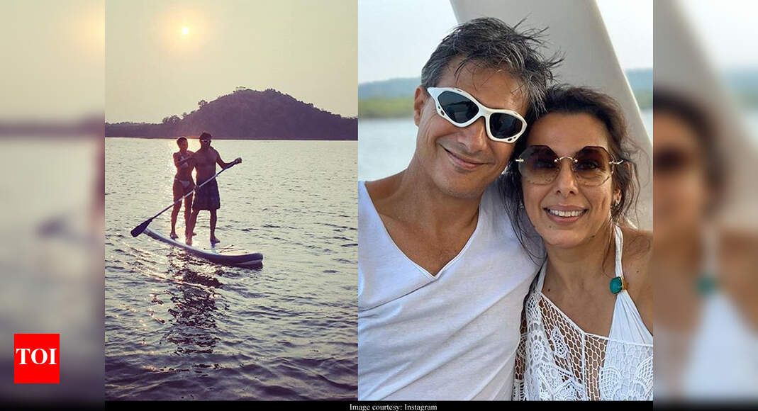Pooja Bedi personifies hotness in a white bikini as she vacays with fiancé Maneck Contractor in ...