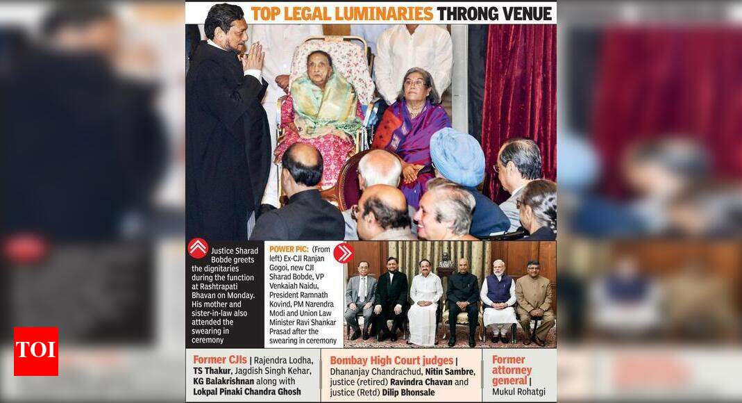 Bobde sworn in as 47th Chief Justice of India at an impressive ceremony ...
