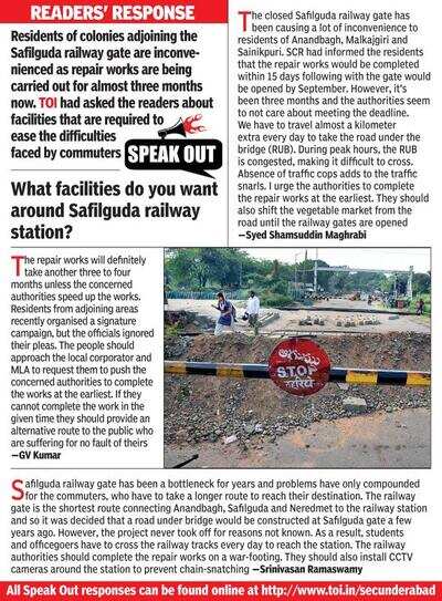 What facilities do you want around Safilguda railway station ...