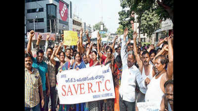 RTC strike: Lives of 48,000 families hang in the balance | Hyderabad ...