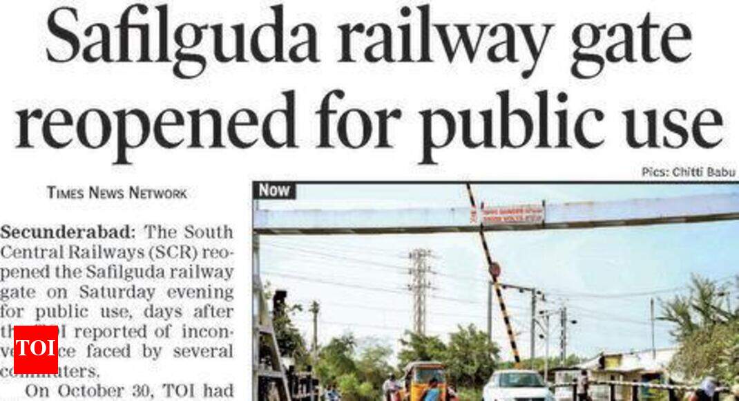 Safilguda railway gate reopenes for public use | Hyderabad News - Times ...