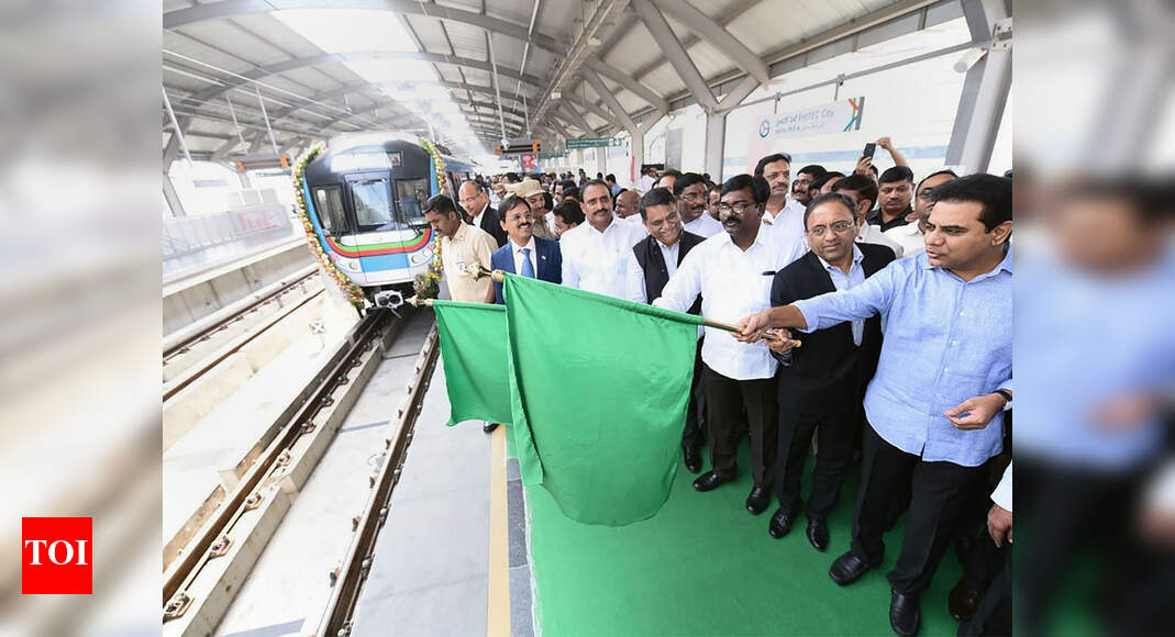 Hyderabad Metro: Hi-Tec City-Raidurg Metro service begins | Hyderabad ...