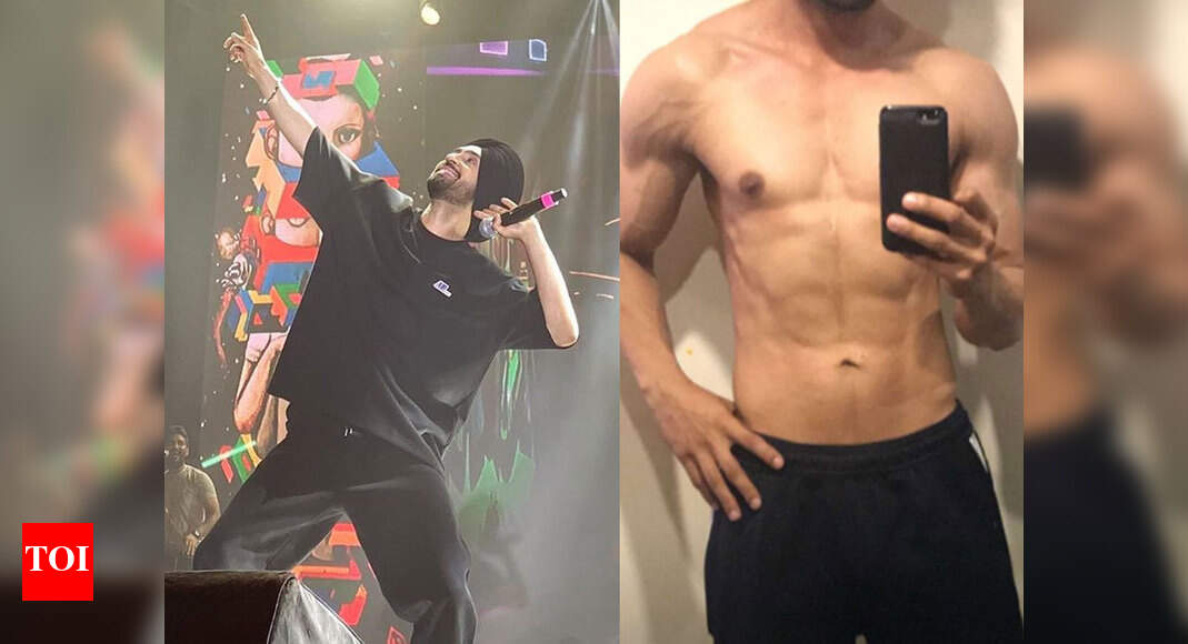 Diljit Dosanjh takes the mercury level higher by flaunting his chiseled ...