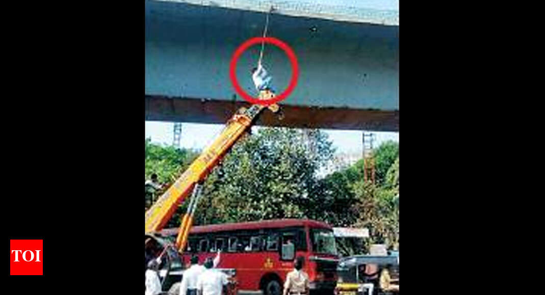 Thane: Police employ crane to stop drunk man from hanging self | Thane ...