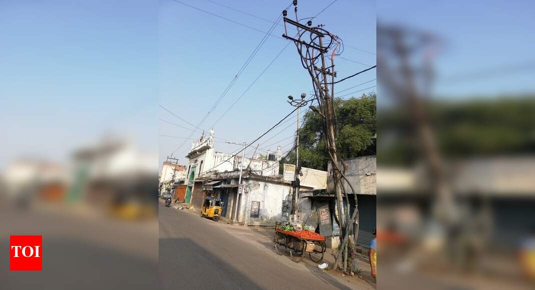 unsafe electricity pole. - Times of India