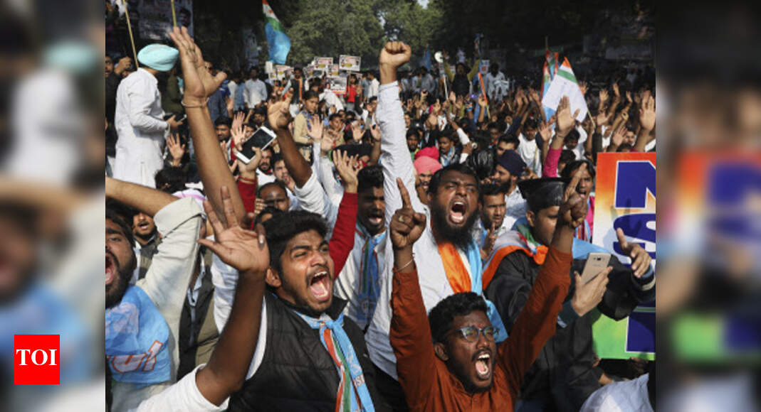 NSUI protests ‘anti-student’ steps of Centre | Delhi News - Times of India