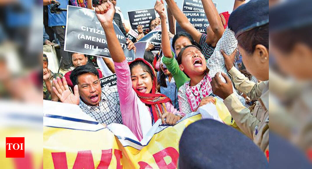Anti-CAB protests turn violent in Tripura | Agartala News - Times of India