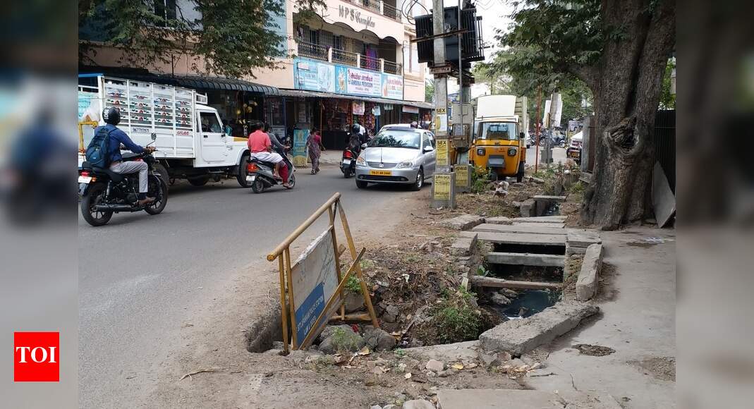The culvert poses threat to road users - Times of India
