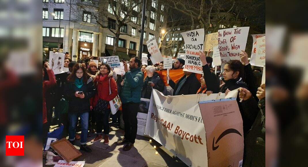 Students join anti-CAA and anti-NRC protests outside Indian mission in ...
