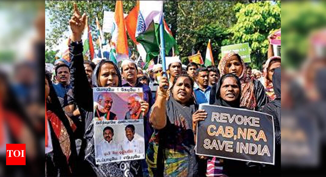 Protests against CAA continue across Chennai | Chennai News - Times of ...