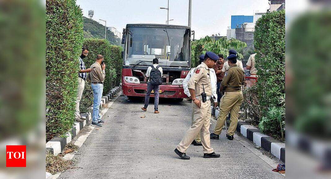 BRTS bus driver knocks down pedestrian near Rupali canal | Surat News ...