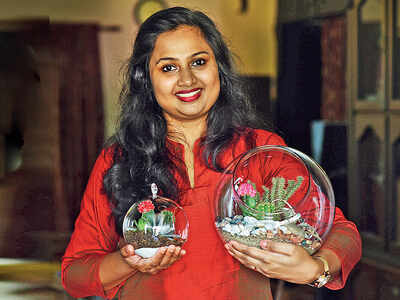 Green Living: Gardens in glass bowls by Lakshmi Raju and Ganga ...