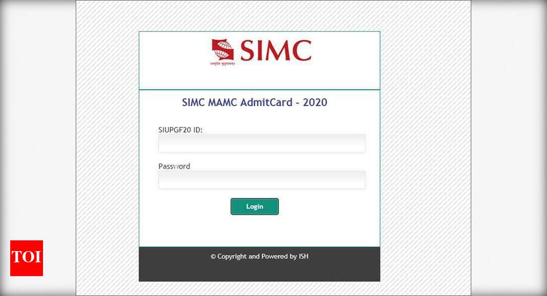SIMC MA (MC) Admit Card 2020 released, exam on Jan 19 - Times of India