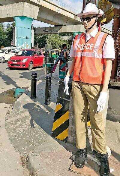Police-mannequin on duty, keep an eye out | Bengaluru News - Times of India