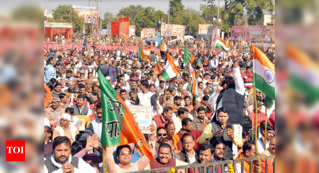 UP: Nationalist slogans dominate BJP's pro-CAA rally in Agra | Agra ...