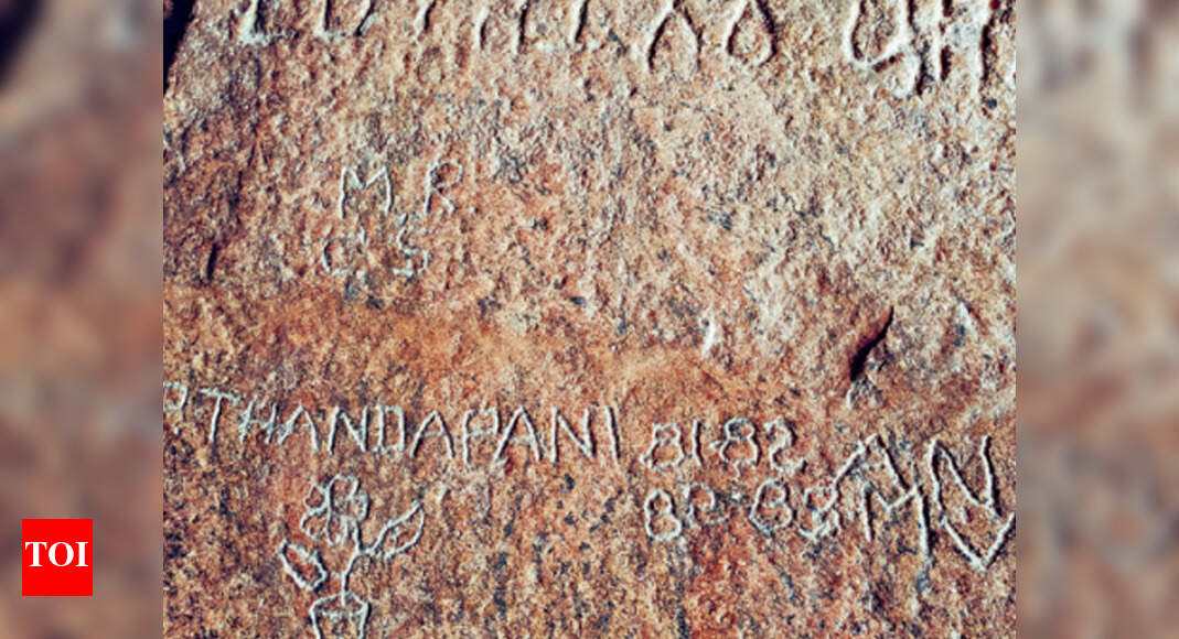 Tamil Brahmi inscriptions overwritten by vandals | Chennai News - Times ...