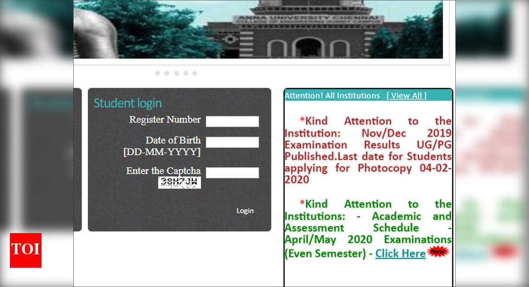 Anna University Results: Anna University Nov/Dec 2019 UG/PG Results ...
