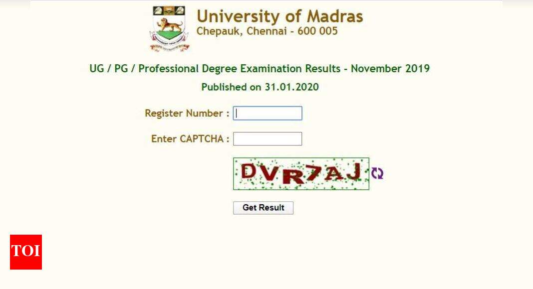UNOM Results 2020: Madras University Results announced for UG/PG ...