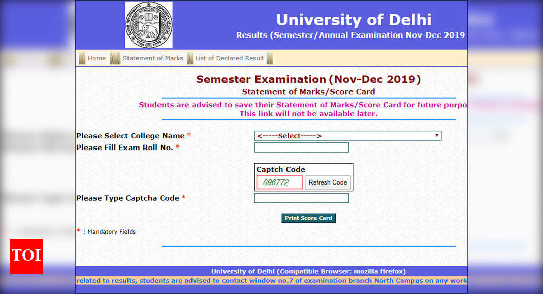 DU Result: DU Nov-Dec 2019 UG/PG exam Results declared@du,ac,in; check ...