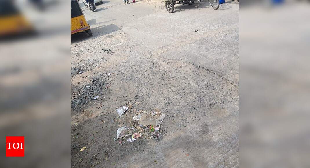 bad road work - Times of India