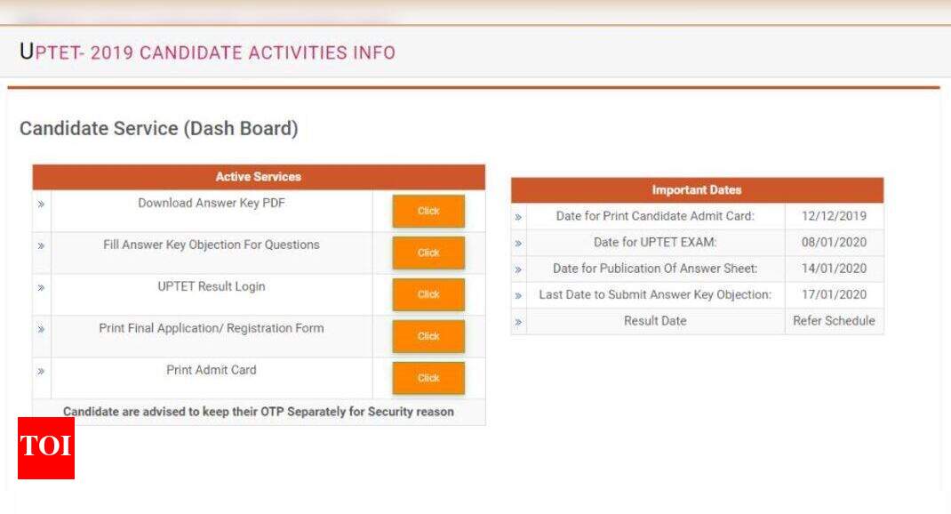UPTET result 2020 link enabled; check here - Times of India