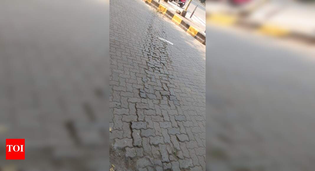 Substandard Road Tiles - Times of India